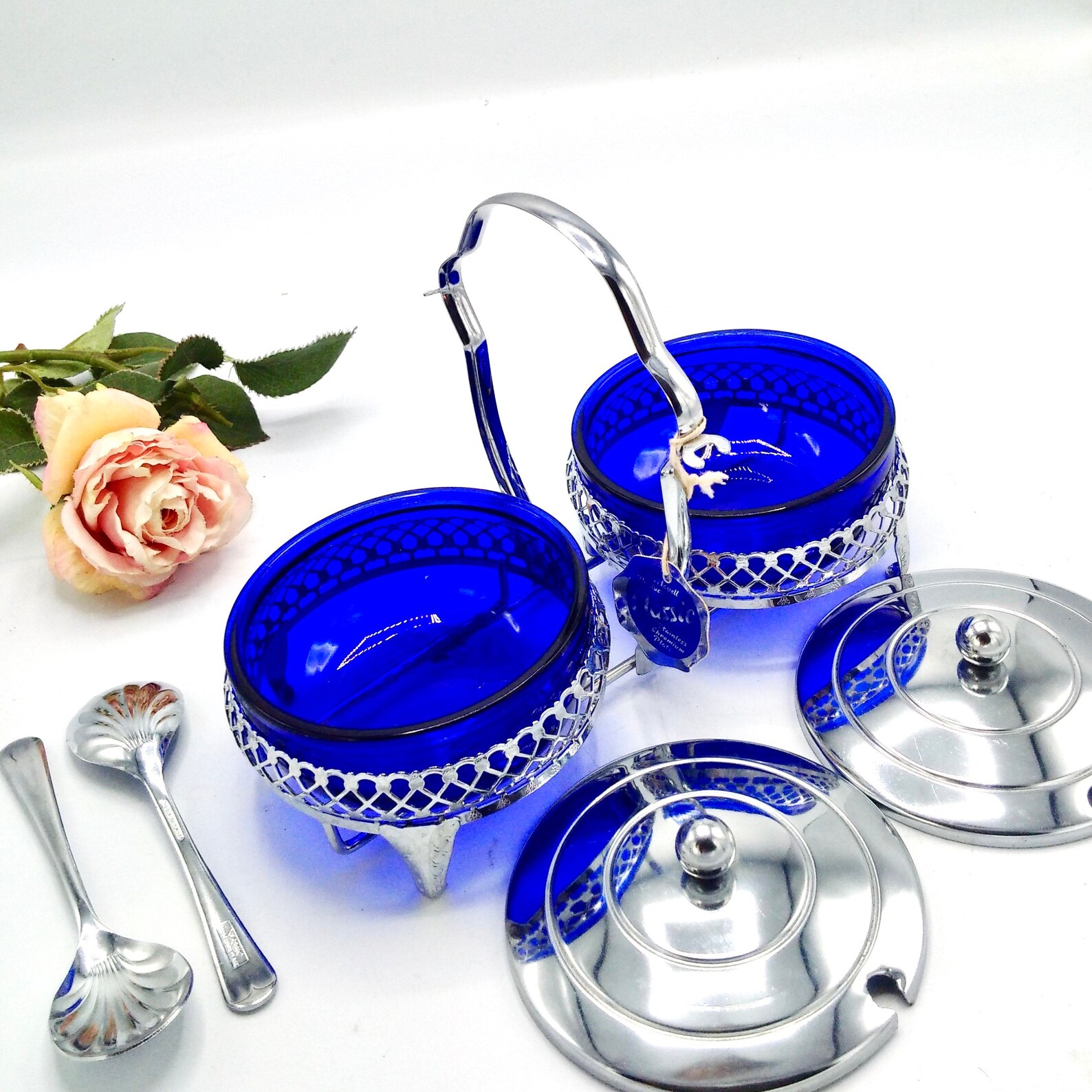 As New! With Tags! Mid-century Mayell England Preserves Set With Stand ...