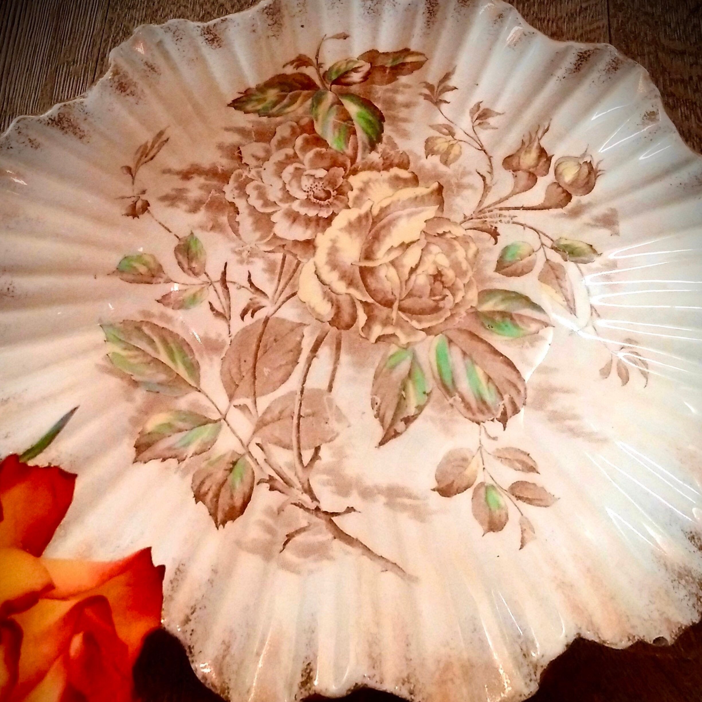 Over 130 Years Old Dunn Bennett & Co. Burslem “the Rose” Pattern Bowl ...