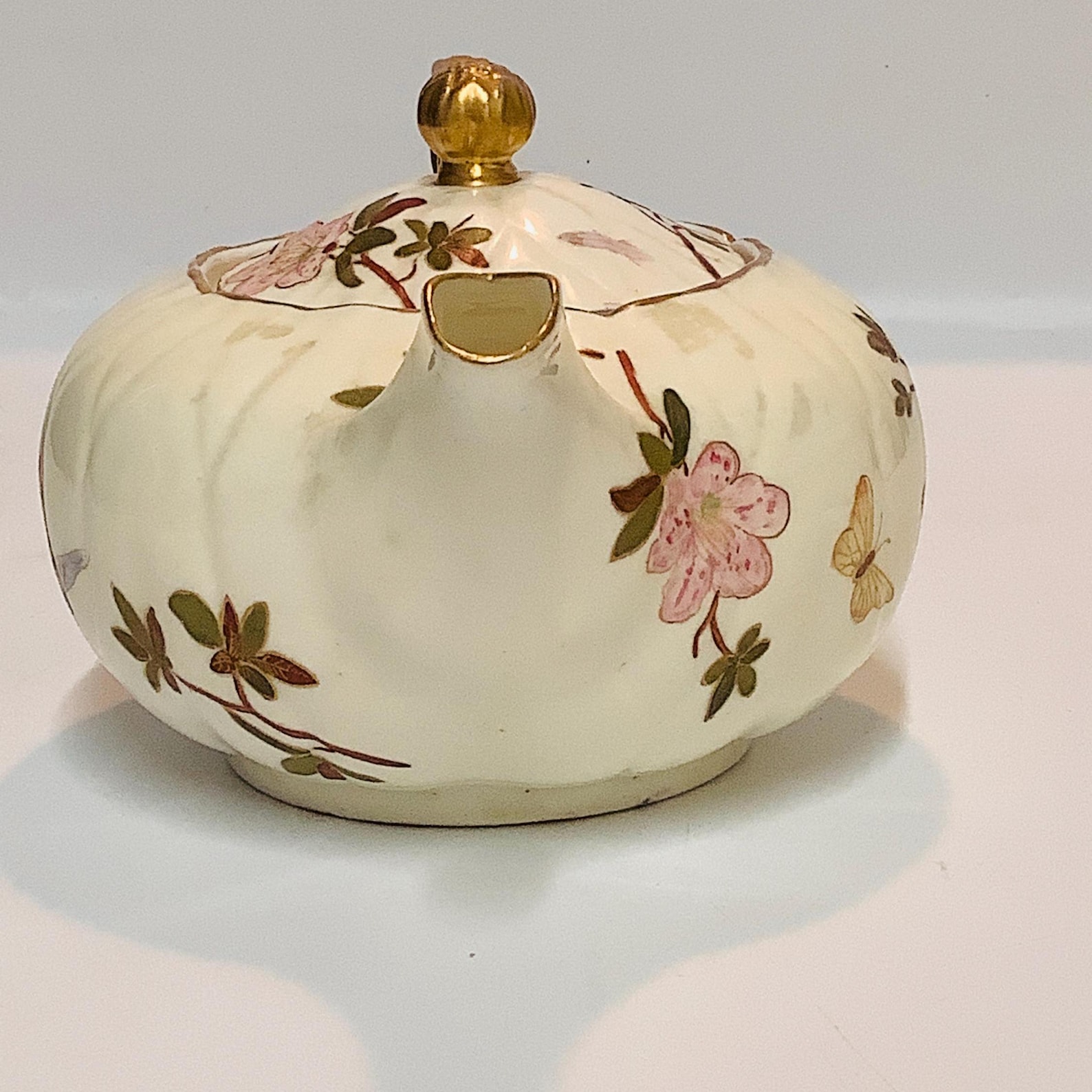 English Moore Brothers Porcelain Cream Gilt Antique STAPLE REPAIR ...