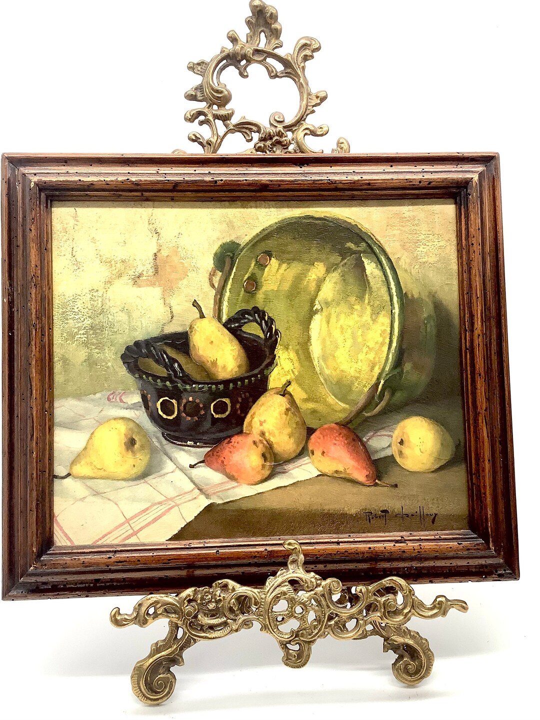 Original Still Life “study in Pears” Oil Painting by Robert Pailloux ...