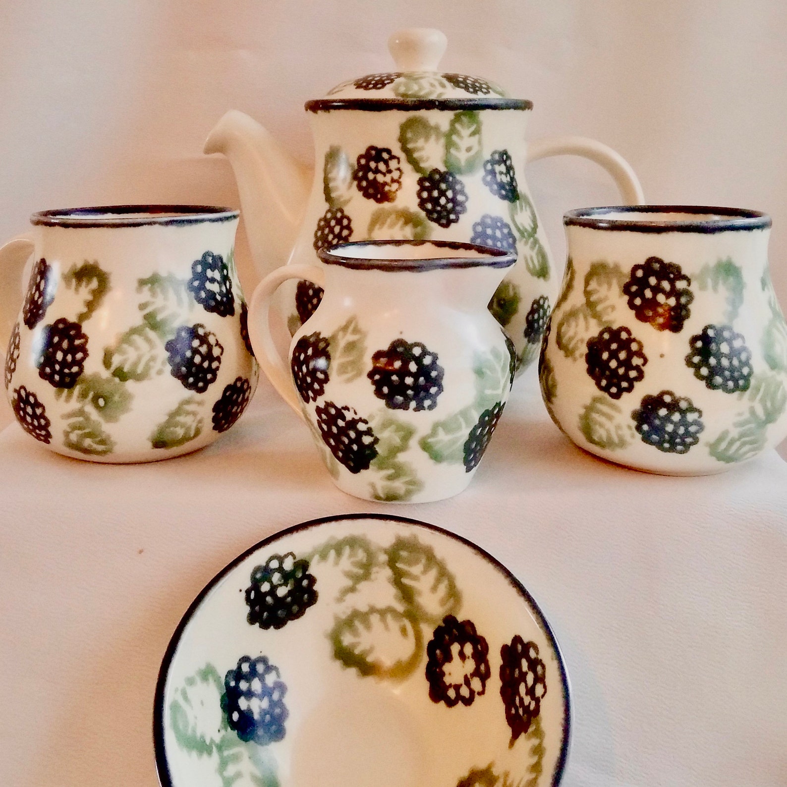 PERFECT English Hand-made 5 Piece Bramble Berry Tea Set by | Etsy UK