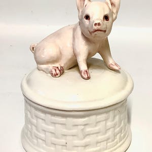 Vintage Large Majolica Pig Trinket Box Made in Italy / Perfect Gift for ...