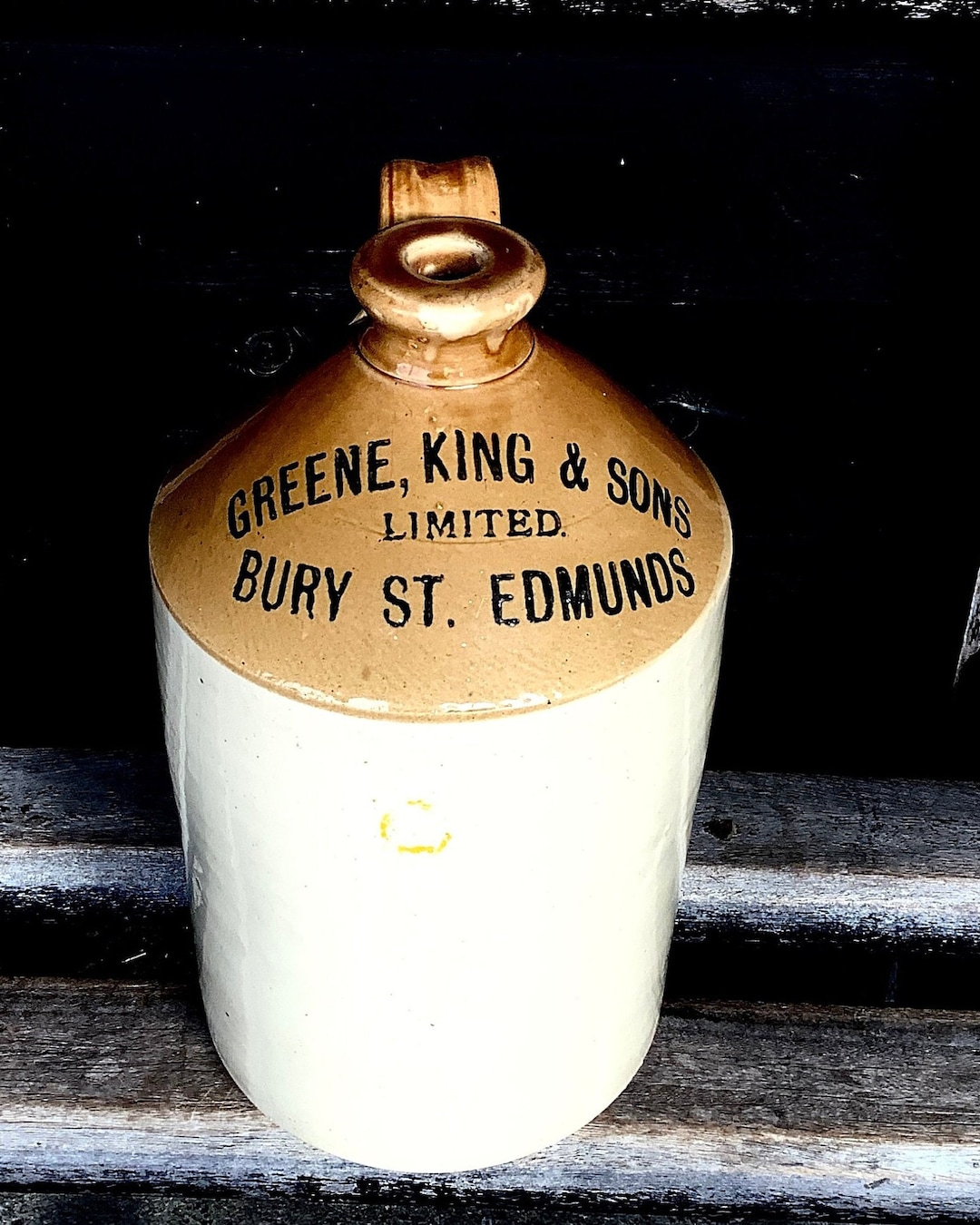 Large Old English Stoneware Brewery Flagon From GREENE, KING & SONS in ...