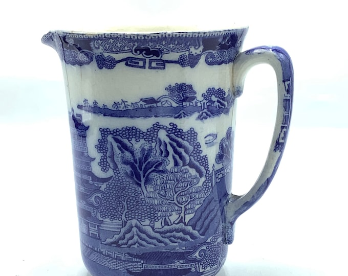 Rare Antique Maling cetem Ware Chamber Pot in Willow Pattern C.1920s ...