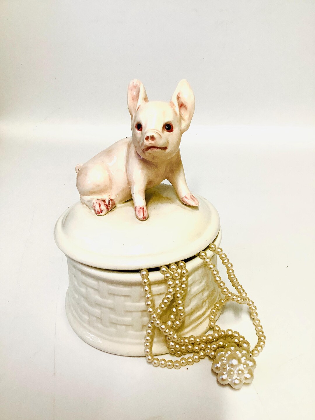 Vintage Large Majolica Pig Trinket Box Made in Italy / Perfect Gift for ...