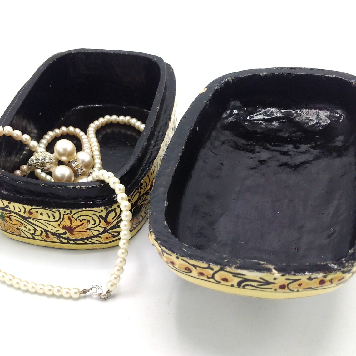 Fabulous PAPIER-MÂCHE STORAGE Box / Oval-shaped Dressing Table | Etsy