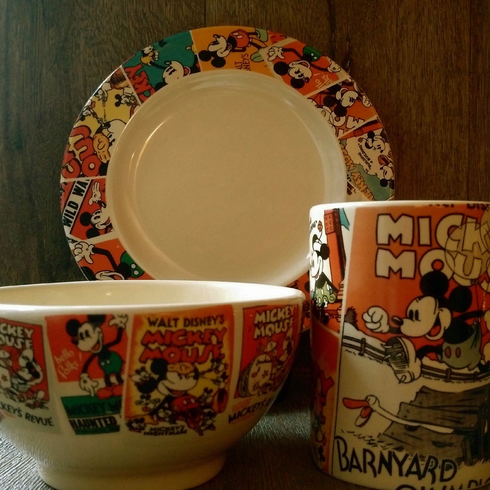 Ceramic VINTAGE MICKEY MOUSE Dinnerware Set Disney - Etsy