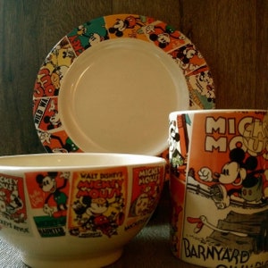Ceramic VINTAGE MICKEY MOUSE Dinnerware Set, Disney Memorabilia ...
