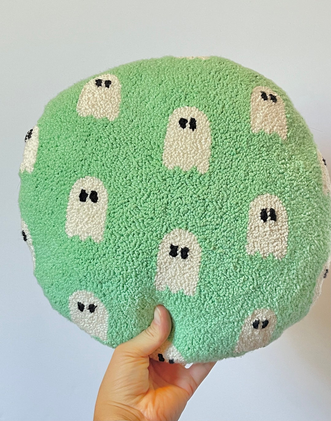 Ghost Pillow | Punch Needle Cushion | Halloween | Home Decor - Etsy