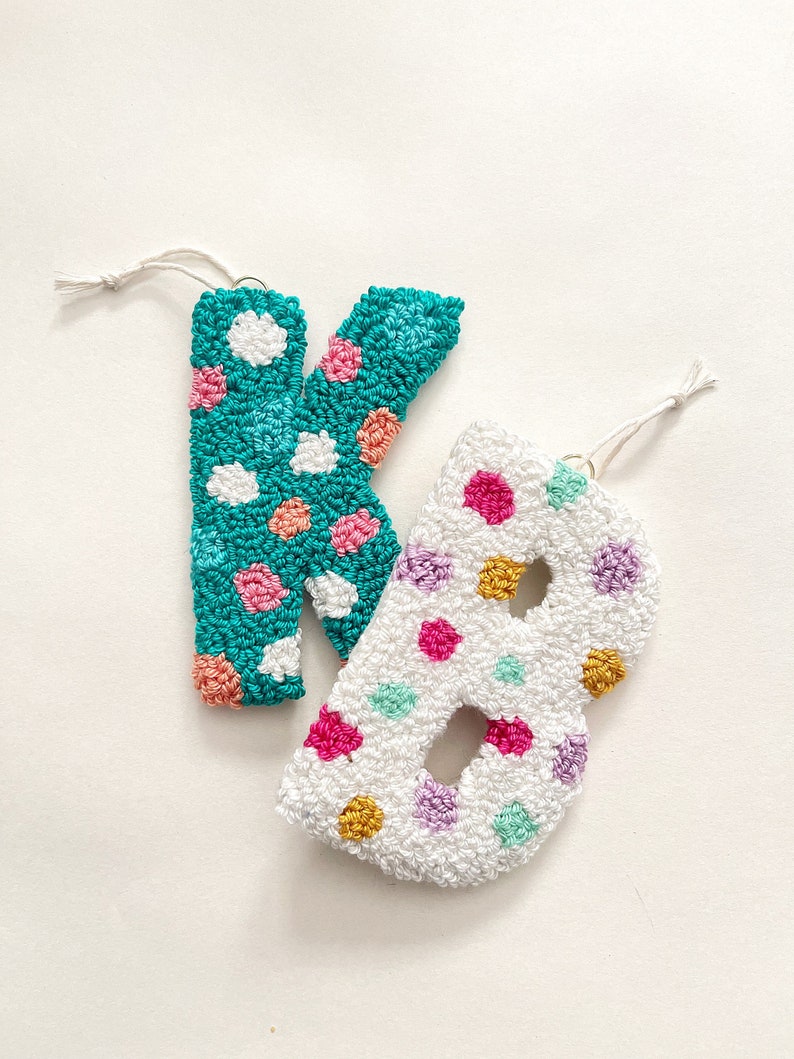 Polka Dot Letter Monogram Ornament christmas Decor Punch - Etsy
