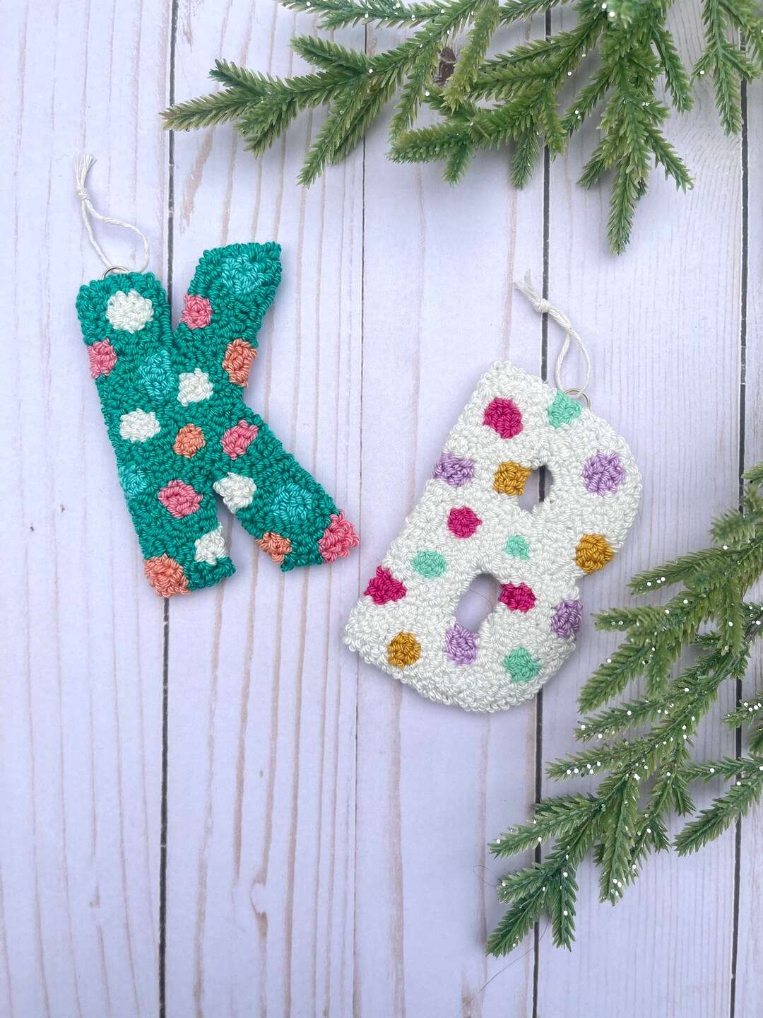 Polka Dot Letter | Monogram Ornament | Stocking Tag | Christmas Decor ...