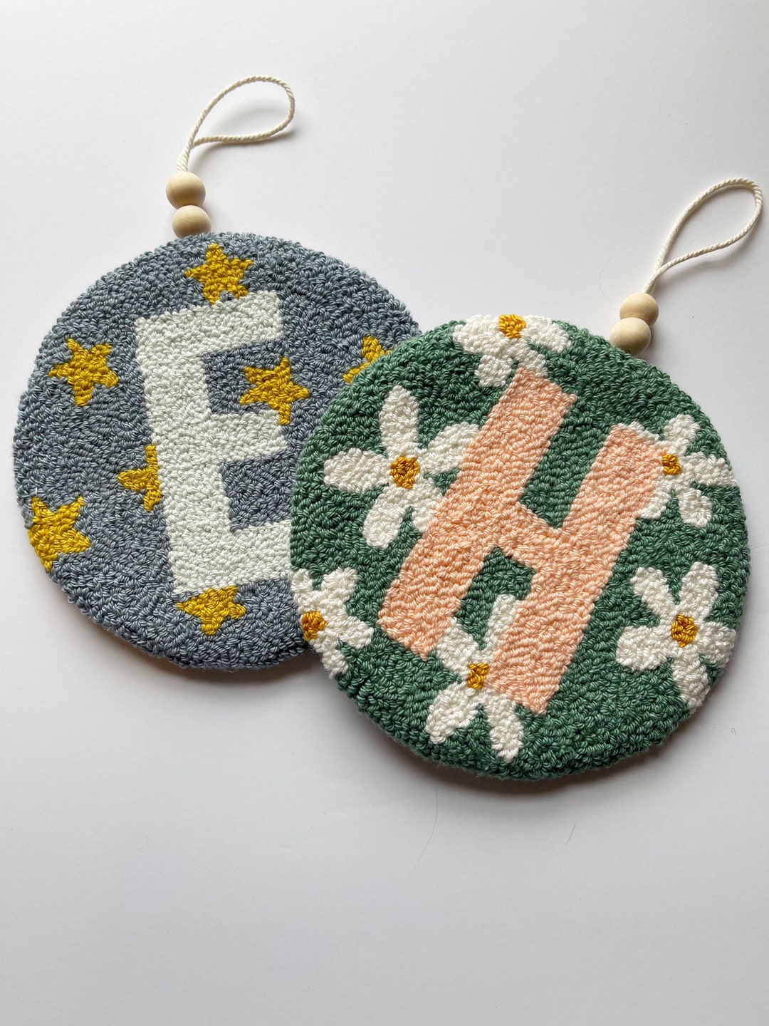 Personalized Monogram Wall Hanging | Nursery Letter Decor | Punch ...