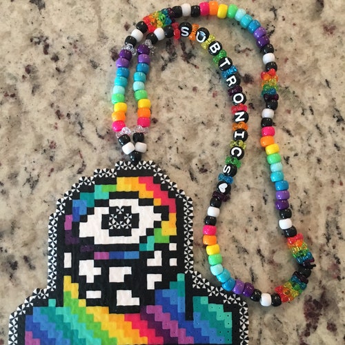 Excision/slander Glow in the Dark Perler Necklace - Etsy