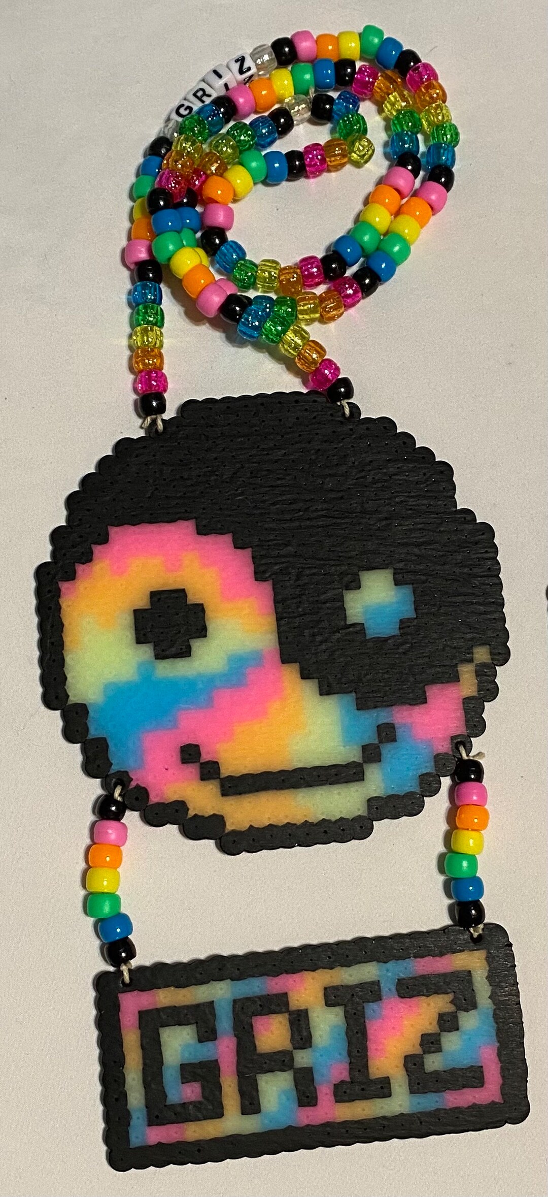 Glow Griz Ying Yang Perler Necklace - Etsy