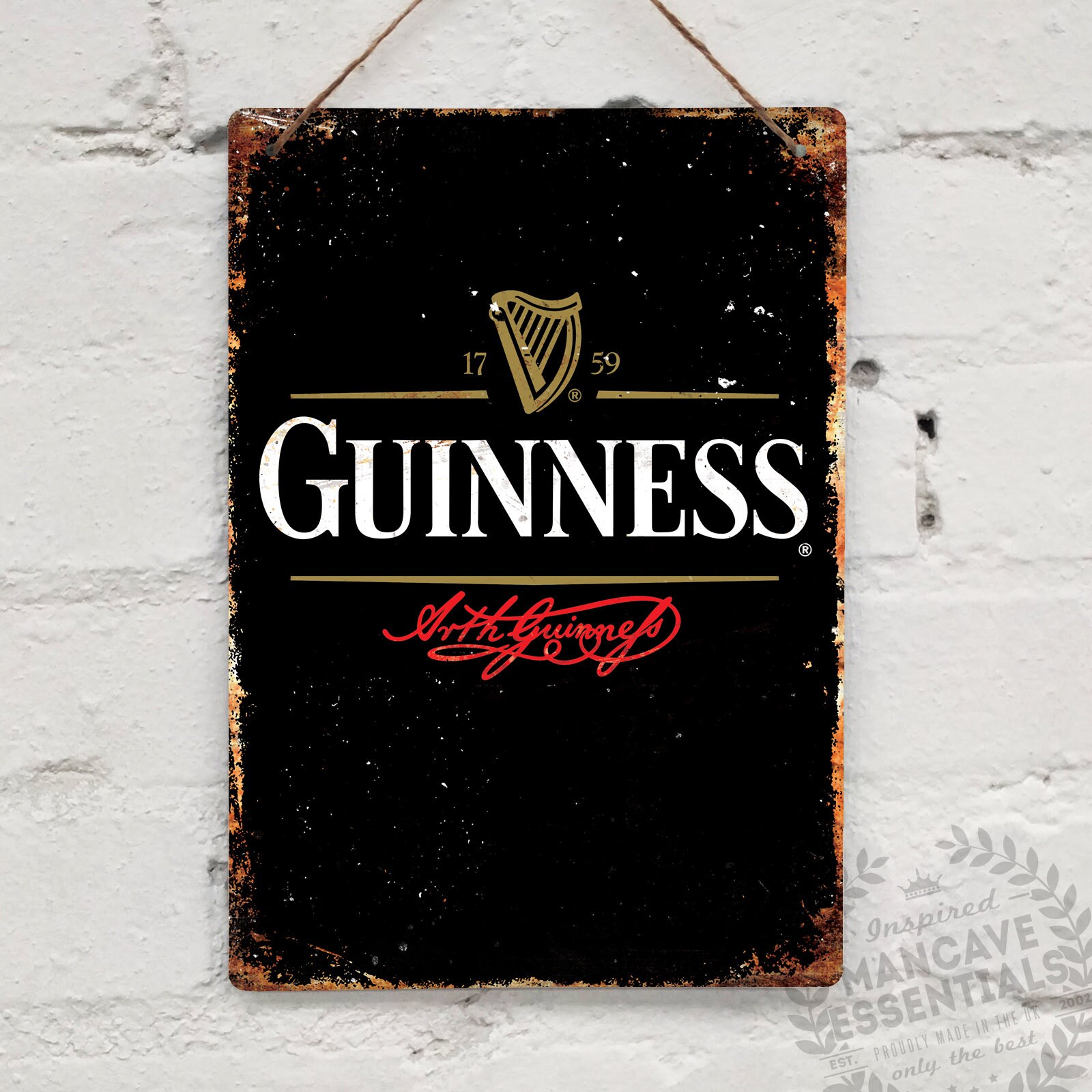 Metal Replica Wall Sign Guinness Portrait. Mancave | Etsy