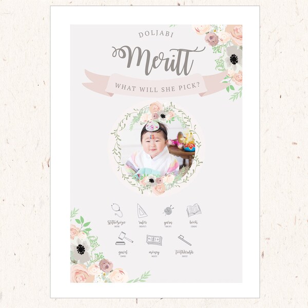 Doljabi Board, Unicorn Dohl/dol Party, Korean 1st/first Birthday Black ...