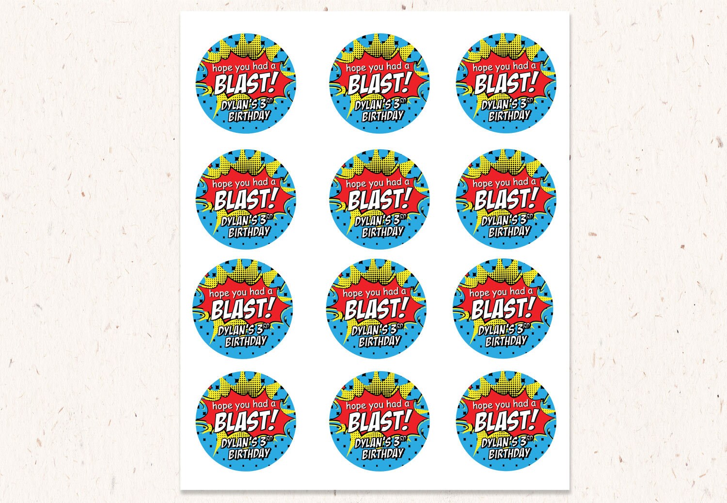 Superhero Collection Tags, Custom Circle Tags, Circle Toppers, 2in ...