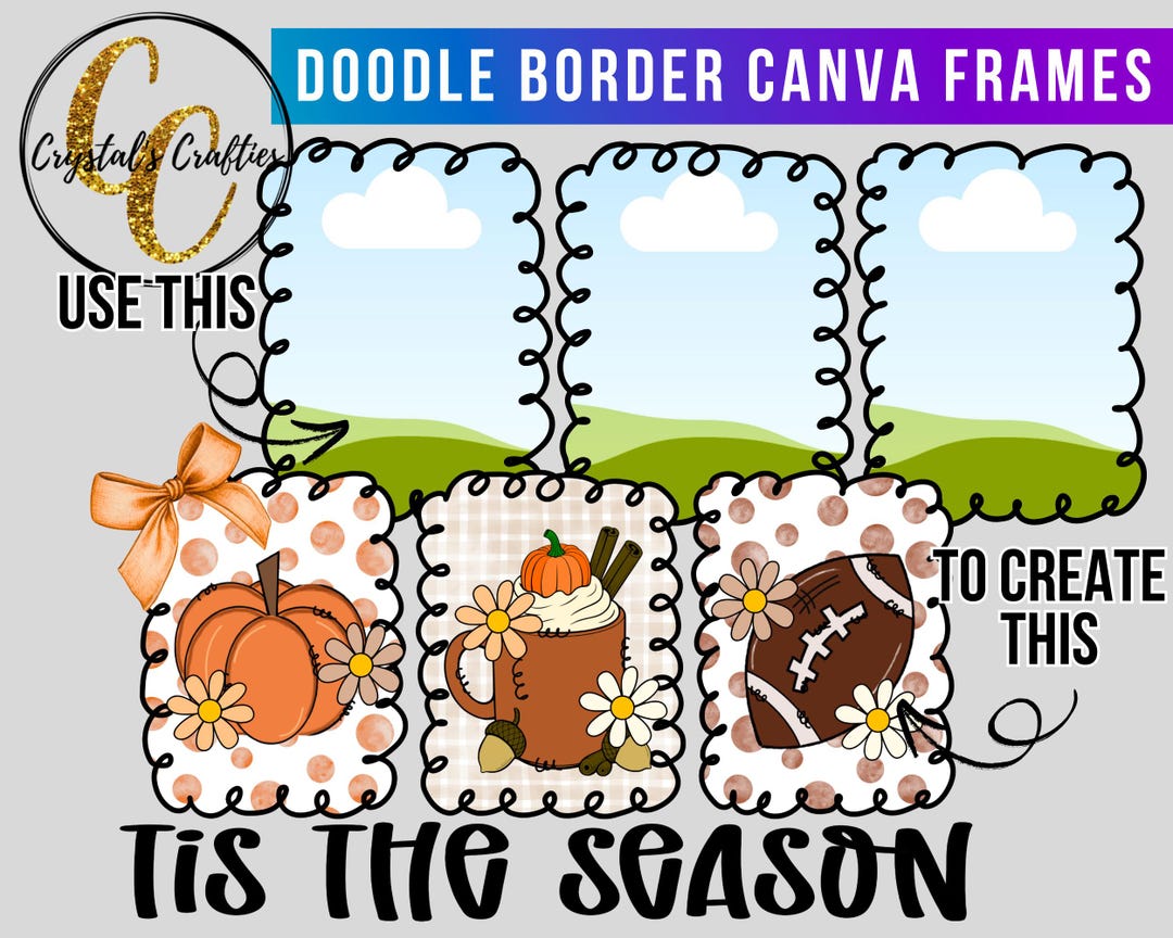 Rectangle Doodle Border Canva Frames, Hand Drawn Border Canva Frames ...