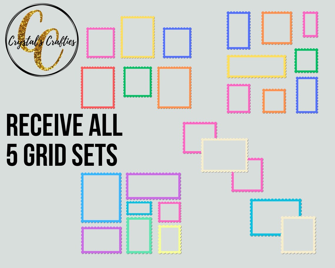 Stamp Border Canva Frames, Canva Stamp Frames, Custom Canva Frames ...
