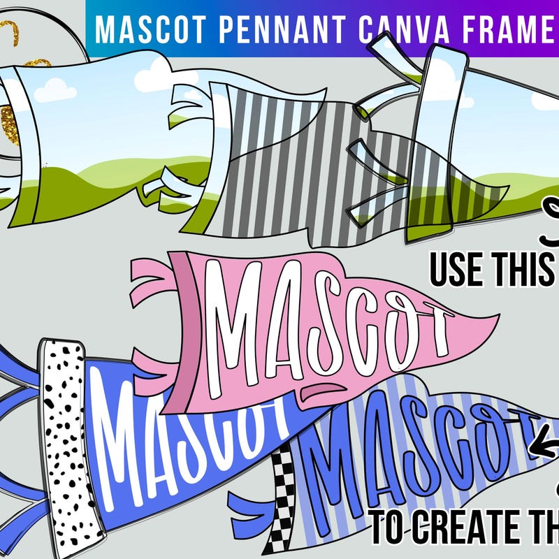 Mascot Flag Canva Frame - Etsy