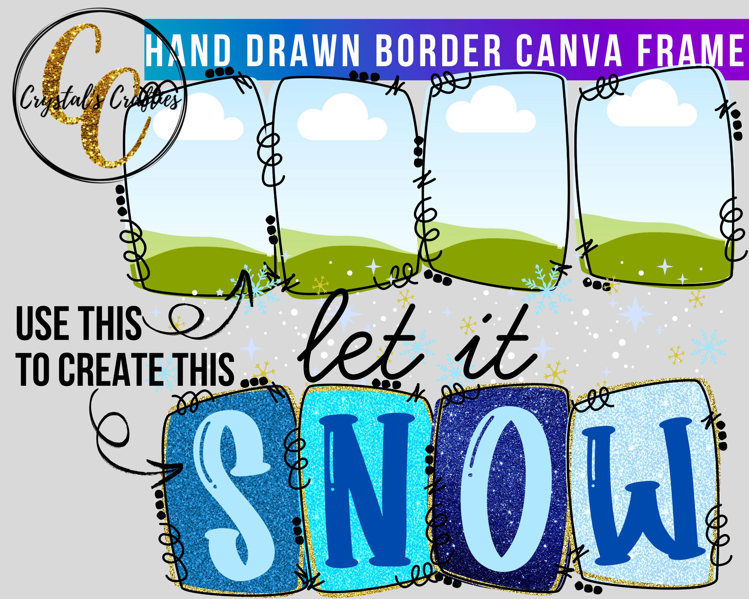 Hand Drawn Border Canva Frames, Square Canva Frame, Canva Frame Borders ...