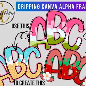 Dripping Alpha Canva Frames, Trending Canva Frames, Ice Cream Dripping ...