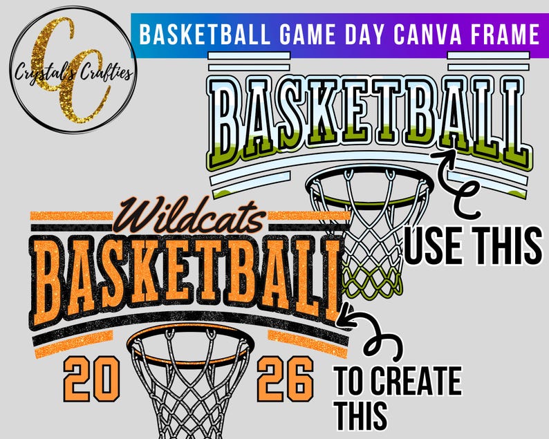 Basketball Canva Frames, Basketball Team Canva Frame Template ...