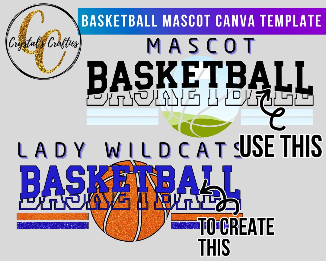 Basketball Canva Template, Basketball Mascot Canva Frame Template ...