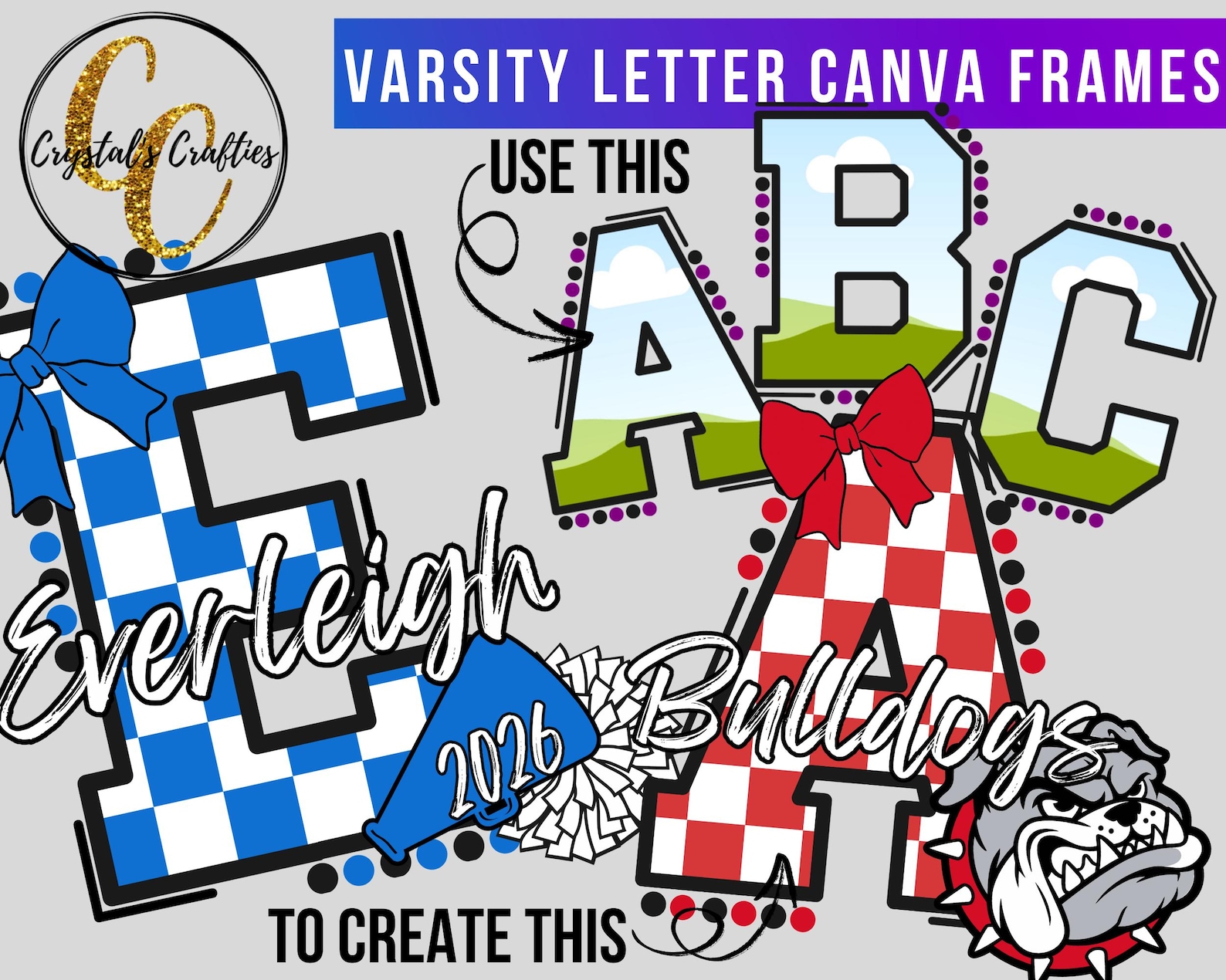 Varsity Letter Canva Frames, Canva Alphabet, Varsity Alphabet Canva ...