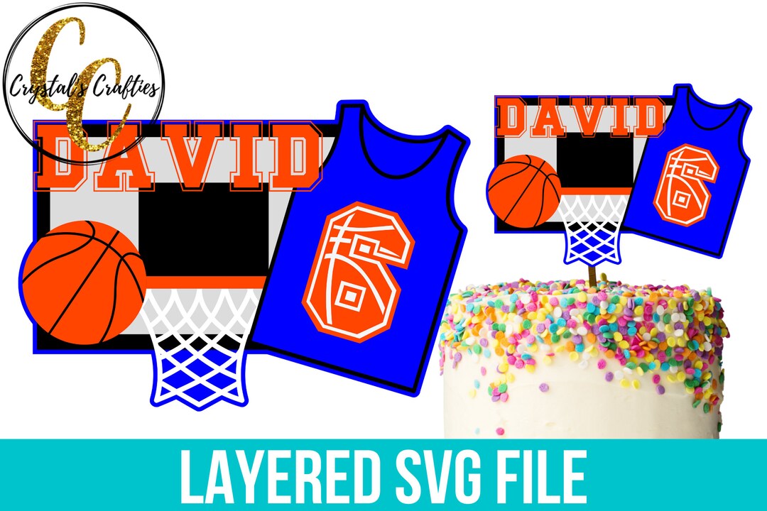 Basketball Cake Topper SVG, Boys Cake Topper SVG, Birthday Cake Topper ...