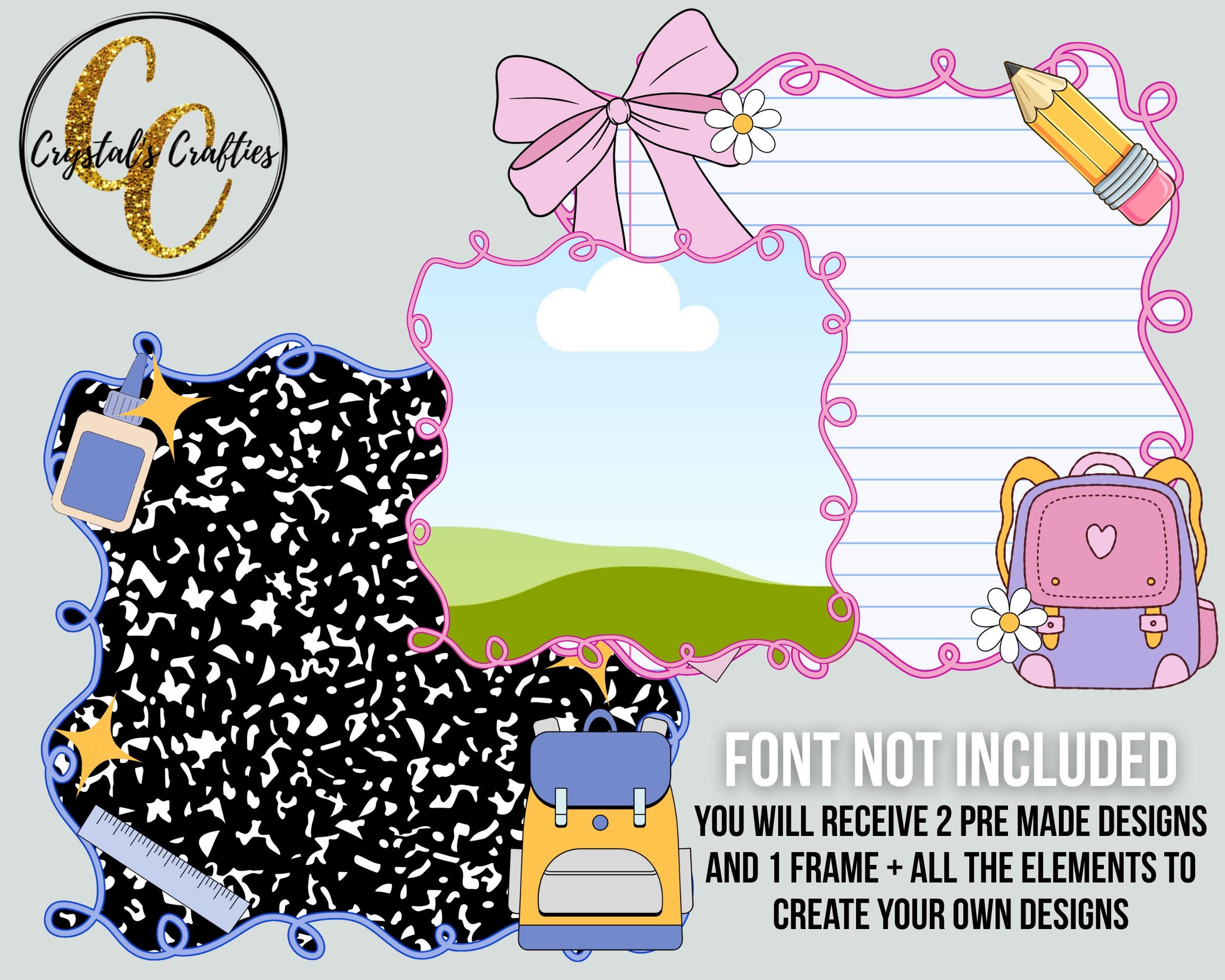 Back to School Canva Frame, Back to School Template for Canva, First ...
