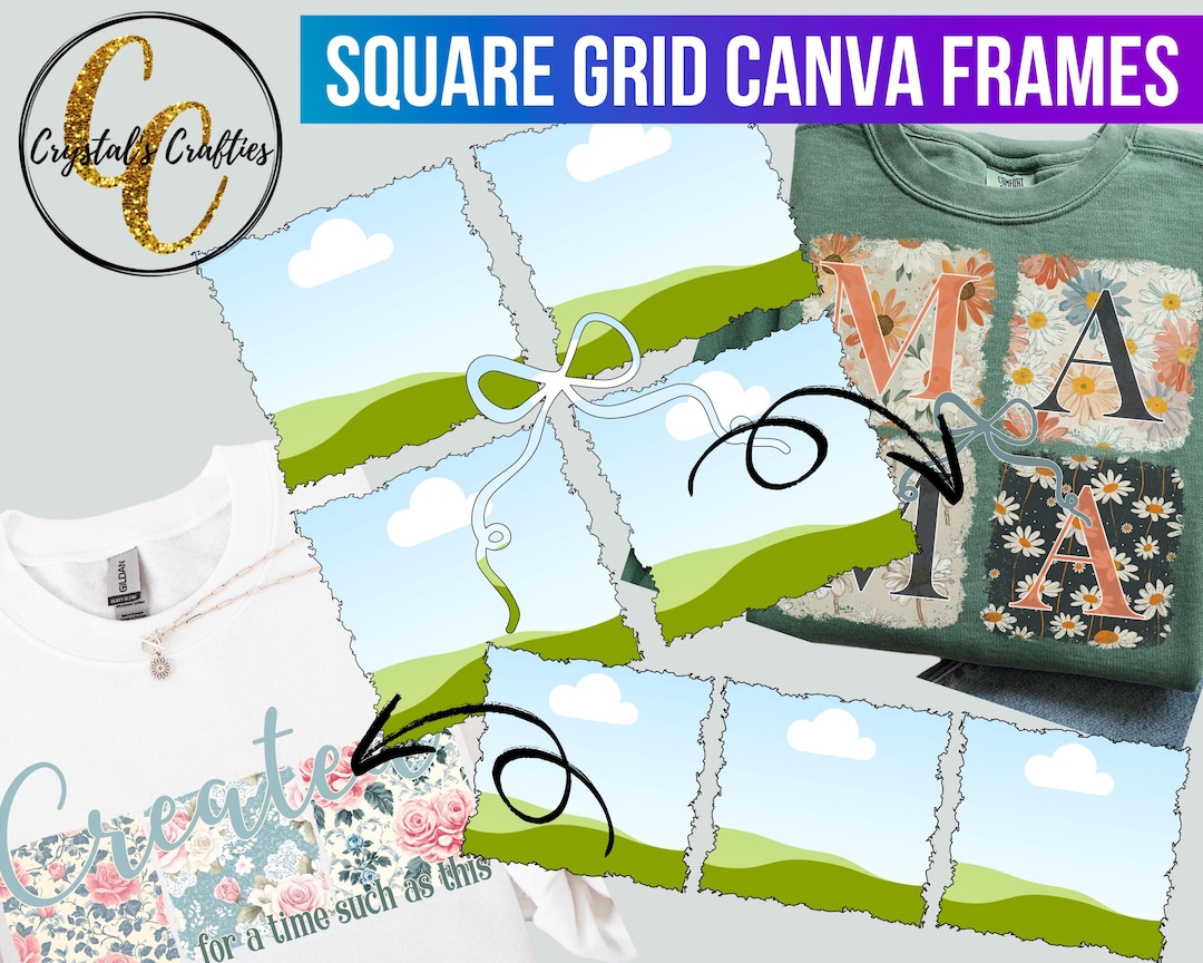 Square Grid Canva Frame Template, Canva Frames, 4 Square Frame, 3 ...
