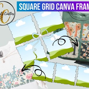 Square Grid Canva Frame Template, Canva Frames, 4 Square Frame, 3 Square Frame, Custom Canva ...