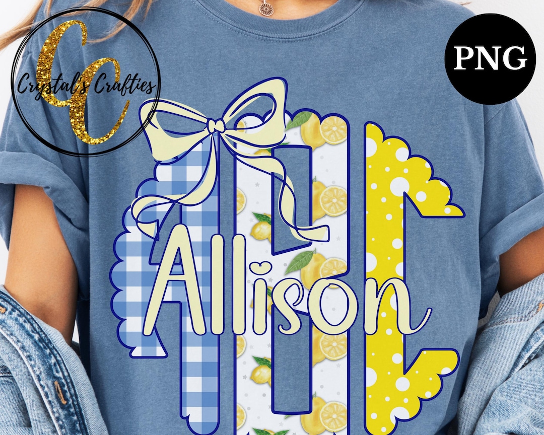 Custom Lemon Monogram PNG, Coquette Lemon PNG, Custom Monogram ...