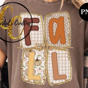Preppy Hello Fall PNG, Square Fall PNG Design, Doodle Border Fall PNG ...