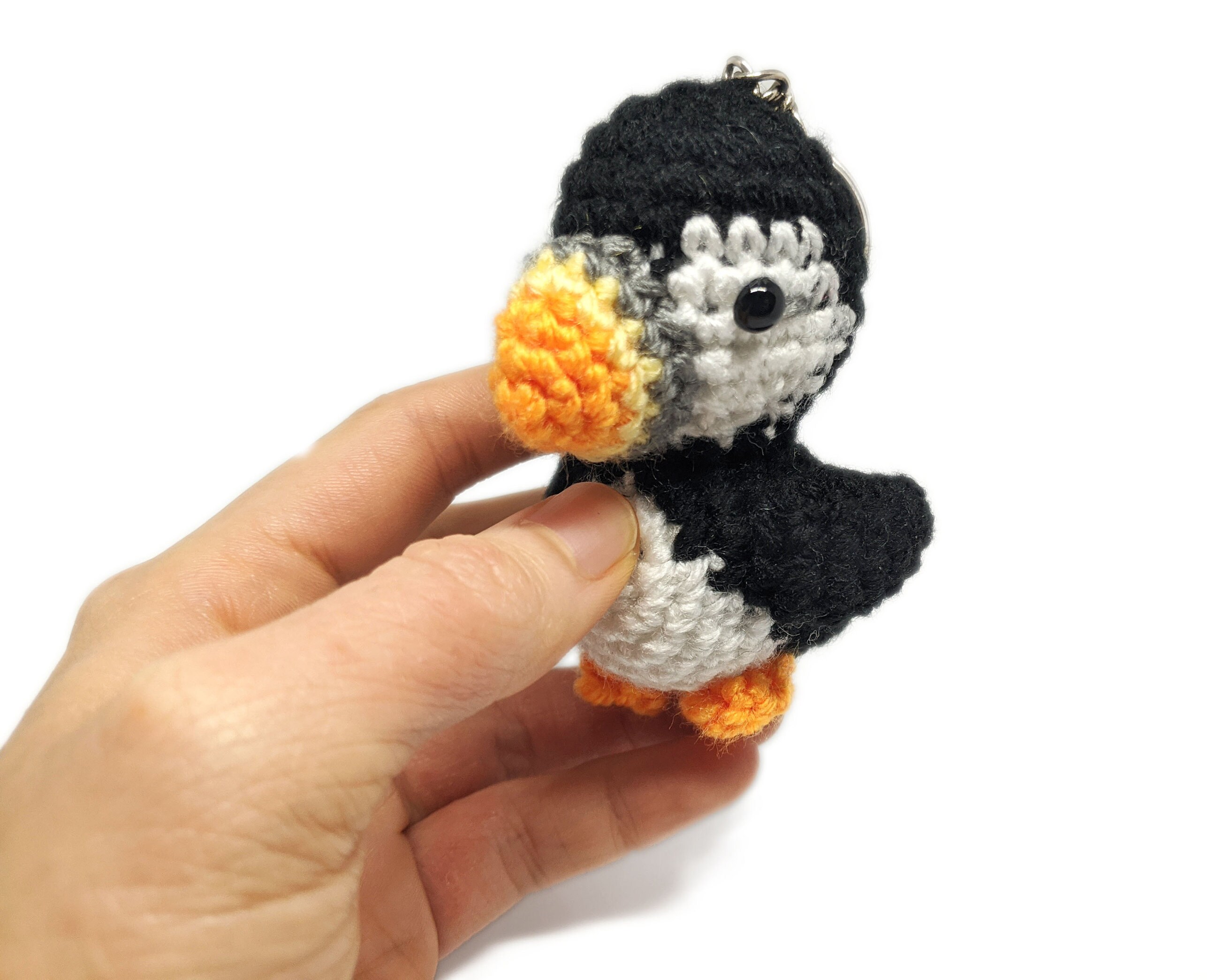 Crochet Amigurumi Cute Puffin Keychain Stuffed Animal Plush - Etsy