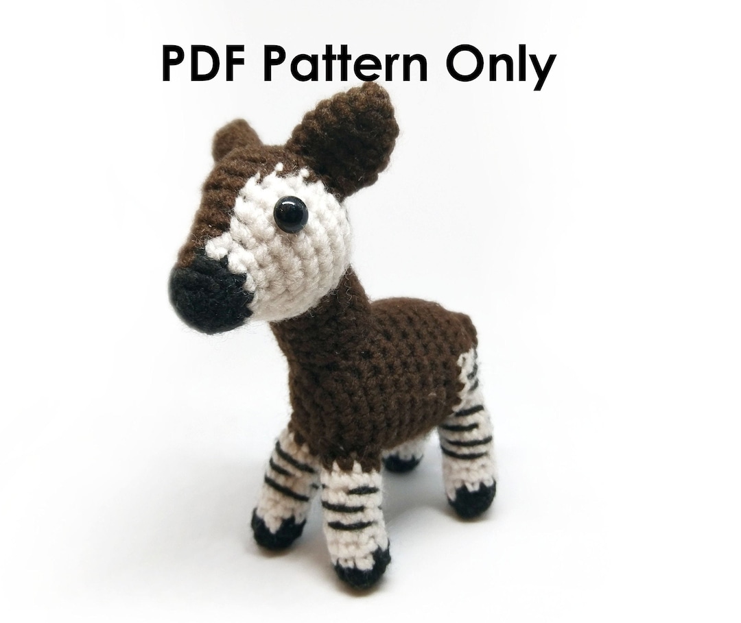 PATTERN: Crochet Amigurumi Cute Brown Okapi Stuffed Animal Plush Toy PDF English - Etsy