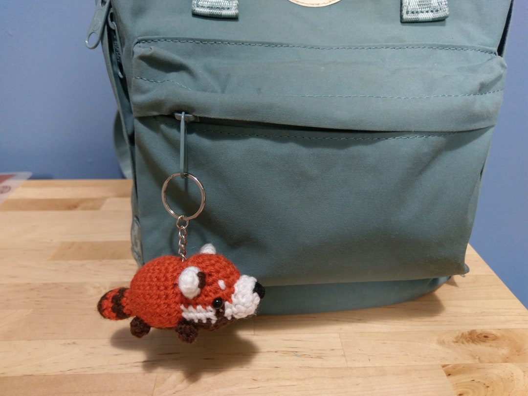 Crochet Amigurumi Cute Red Panda Keychain Stuffed Animal Plush Toy ...
