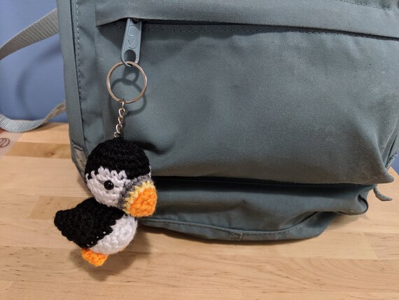 Crochet Amigurumi Cute Puffin Keychain Stuffed Animal Plush - Etsy