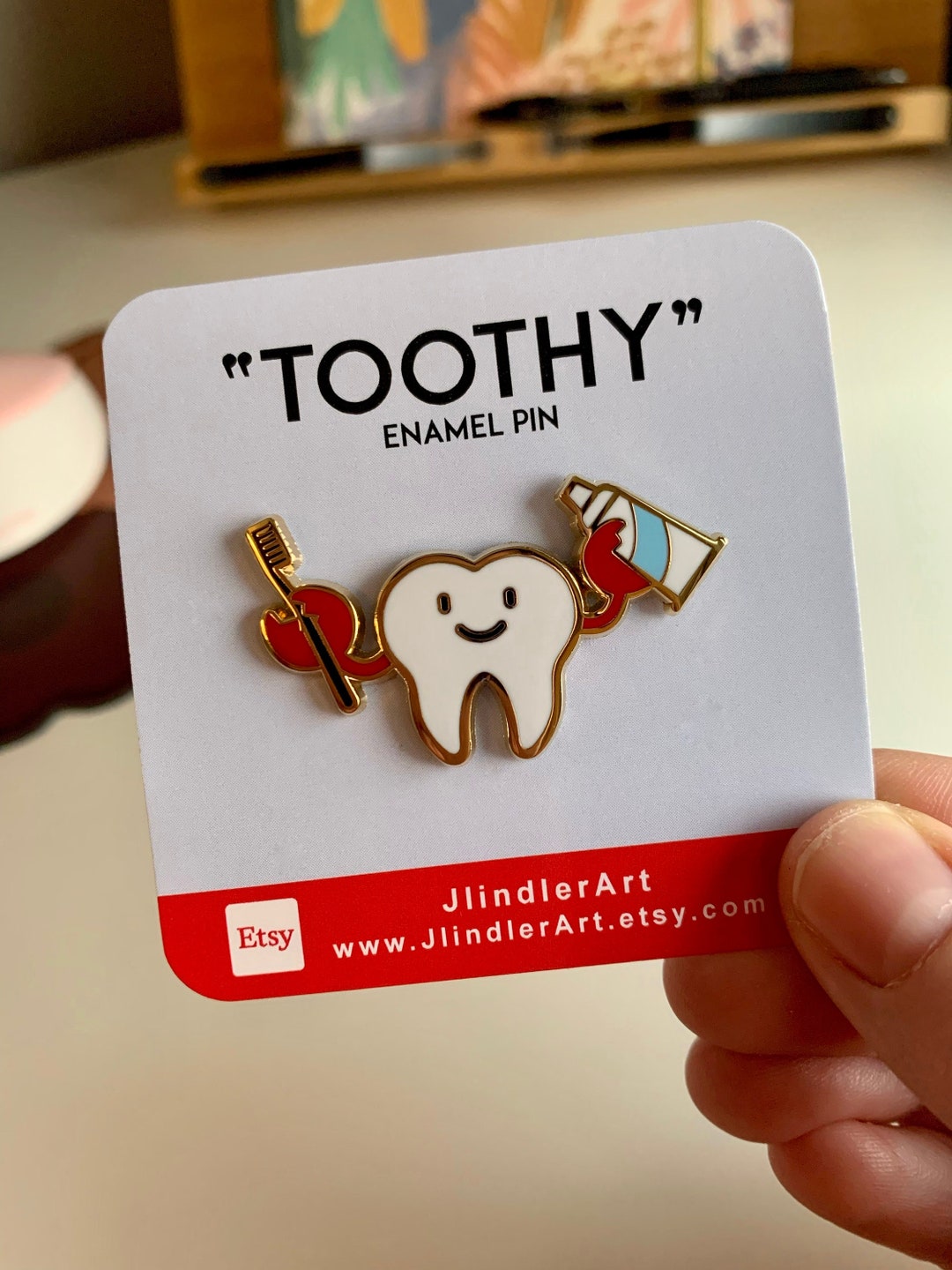 Toothy Hard Enamel Pin - Etsy