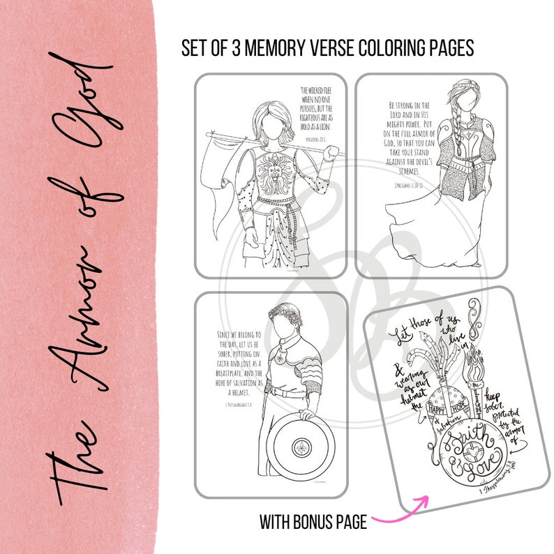 Printable 4-page Armor of God "color Cut Pray" Set With BONUS Memory ...