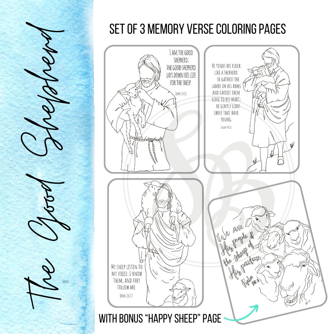 Printable 4-page the Lord is My Shepherd "color Cut Pray" Set With ...