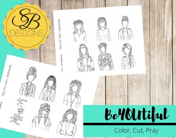 Printable 2-page Beyoutiful color Cut Pray Set | Etsy