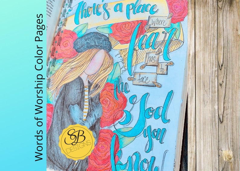 Set of Three Christian Lifestyle Color Pages "words of Worship" Series ...