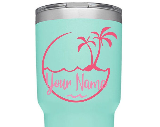 Decals for Yeti Cups, Beach Decals, Personalized Car Stickers, Palm ...