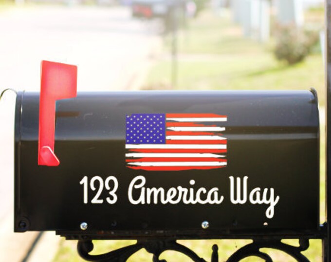 American Flag Mailbox, Mailbox Decal, Mailbox, America Decal, Flag ...