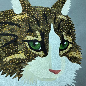 Green Eyed Cat Pattern to Make 20"x25" Wall Hanging or Quilt Center ...