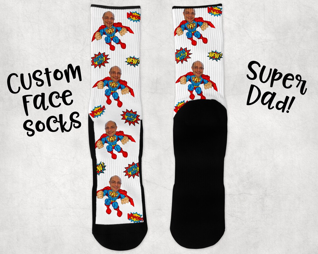 Personalized Super Dad Socks, Super Dad Socks, Dad's Custom Socks ...