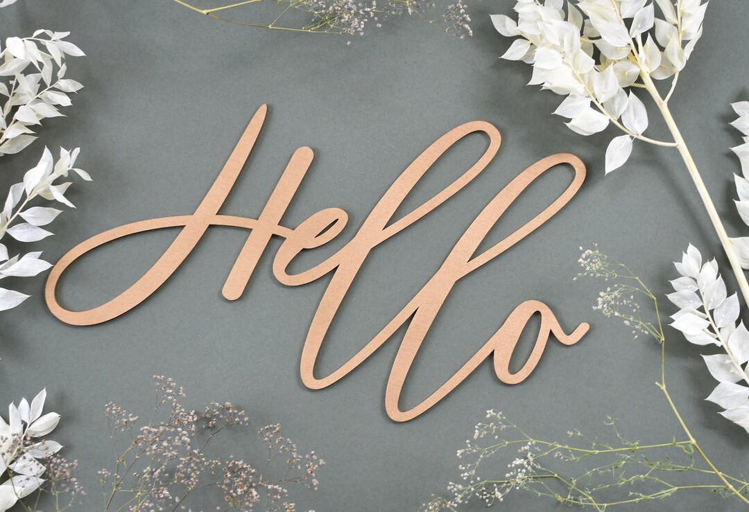 Hello Wall Sign Calligraphy Wall Sign Home Decor Custom Name Sign - Etsy