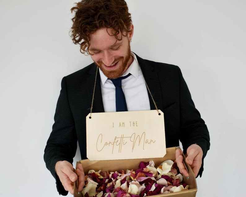 Confetti Man Wooden Sign Eco Wedding Wedding Confetti - Etsy UK